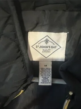 St. John's Bay | Jackets & Coats | St Johns Bay Black Quilted Vest With ...
